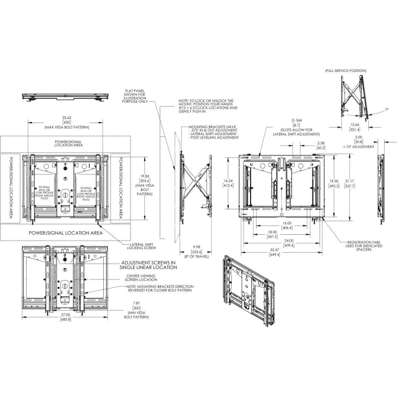 Support mural POUR MUR IMAGE / VIDEOWALL/ MUR VIDEO PFW 6880 Video Wall ...