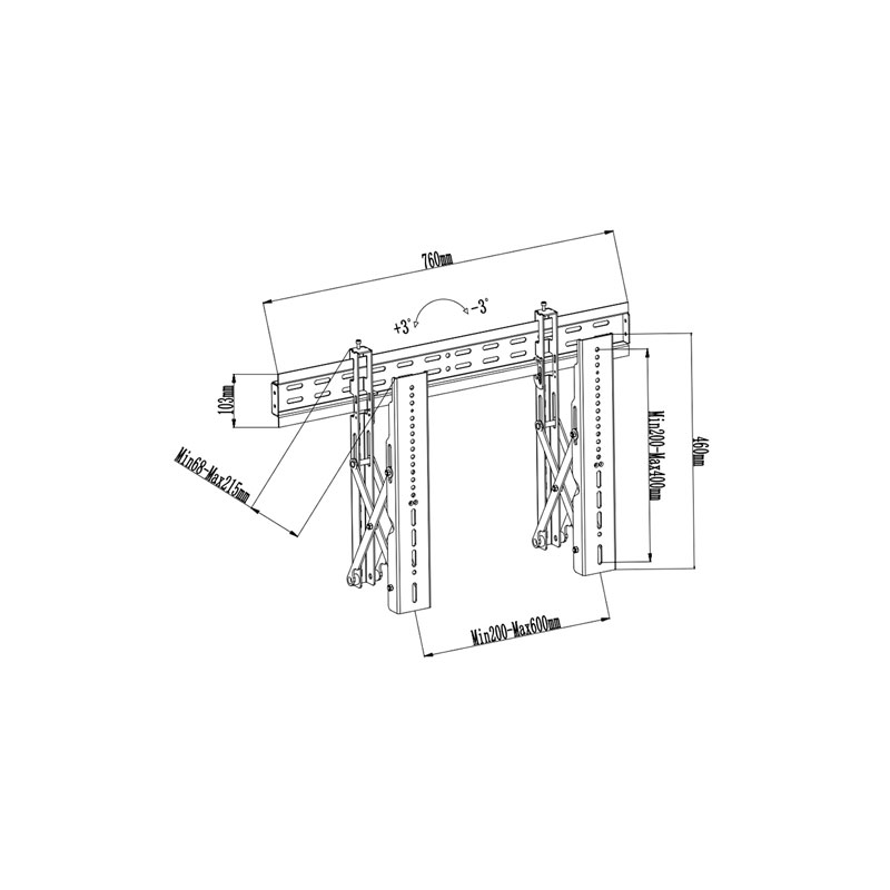 Support mural POUR MUR IMAGE / VIDEOWALL/ MUR VIDEO DGT22-XD02-46T Wall ...