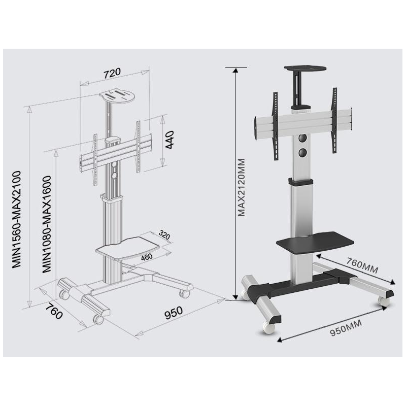 MEUBLE SUPPORT TV DIGITAL DGT22-T009