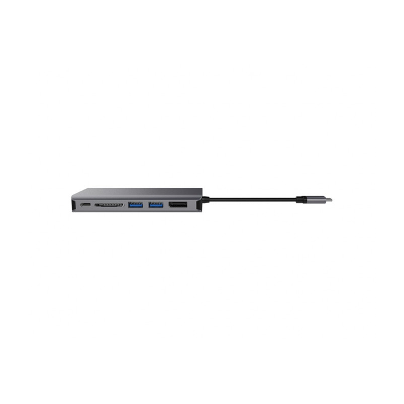 DEXLAN Dock USB Type-C HDMI+DP 4K-LAN-HUB+SD2.0+Charg.PD3.0